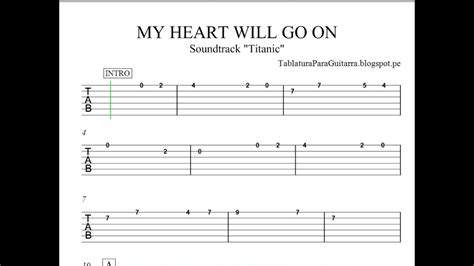 My Heart Will Go On Titanic Version 2 Tablatura Para Guitarra