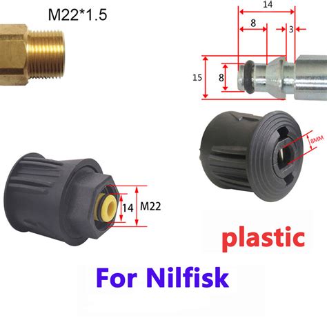 고압 와셔 호스 어댑터 자동차 와셔 콘센트 어댑터 및 호스 연결 Karcher Nilfisk M22 15mm 변경 연결 자동차 세척 및 유지 보수