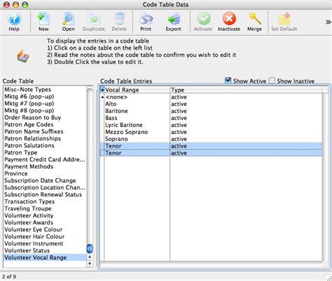 Merging Code Table Values Arts Management Systems