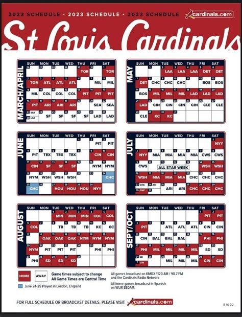 St Louis Cardinals 2024 Schedule Printable