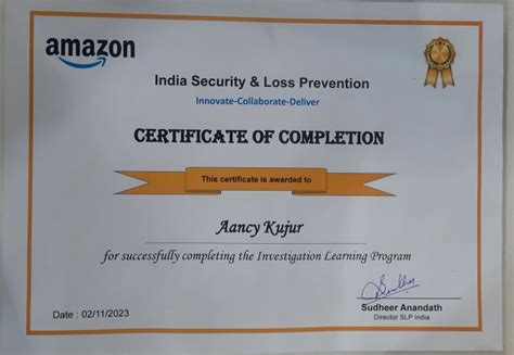 Trainingaccomplished Continuouslearning Amazon Aancy Kujur Pci