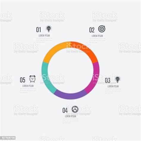 帶圓圈的圖表範本 5 選項向量圖形及更多互聯網圖片 互聯網 俄羅斯 信息圖形 Istock