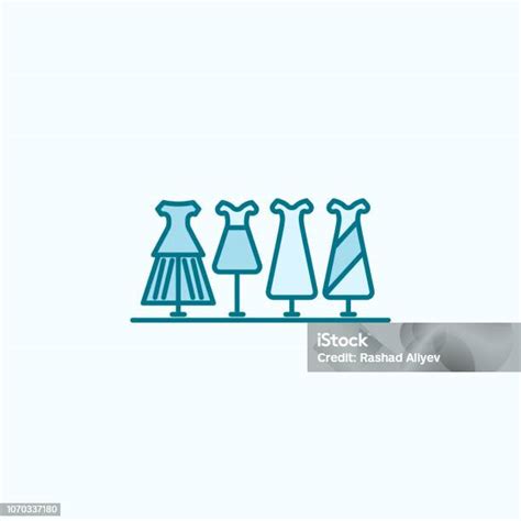 의류가 게 창 2 컬러 라인 아이콘입니다 간단한 색된 요소 그림입니다 옷이 게 창 개요 기호 디자인 쇼핑몰에서 설정 0명에 대한 스톡 벡터 아트 및 기타 이미지 Istock