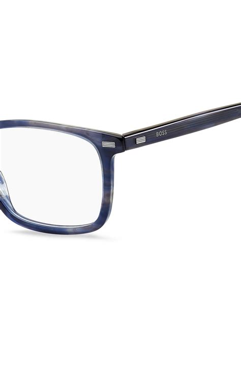 Boss Havana Acetate Optical Frames With Lightweight Temples