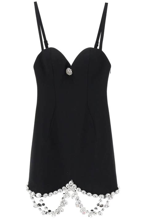 Area Mini Bustier Dress With Crystals In Black Lyst