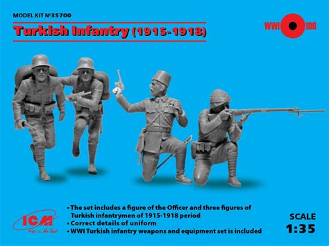 ICM 1 35 Turkish Infantry 1915 1918 4 Figures 100 New Molds 35700