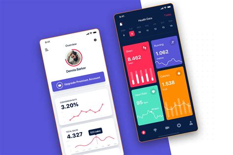 数据统计分析app应用用户界面设计素材 Data Analysis Statistics Ui Mobile App人人设计网