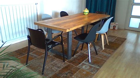 Régi Cserfa Asztal Rusztikus Vaslábakon Igazifa Design