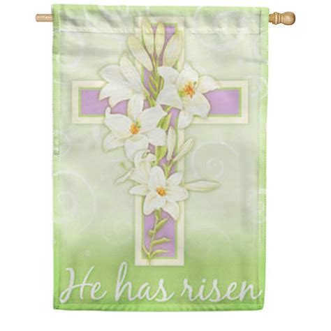 Toland Easter Cross He Has Risen House Flag