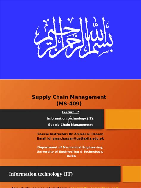Lect 7 Information Technology In Scm Pdf Internet Of Things