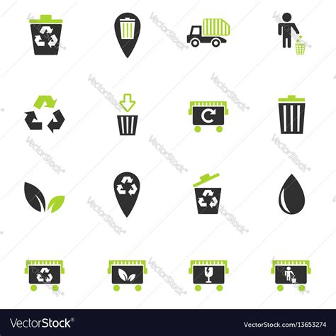 Garbage Icon Set Royalty Free Vector Image Vectorstock