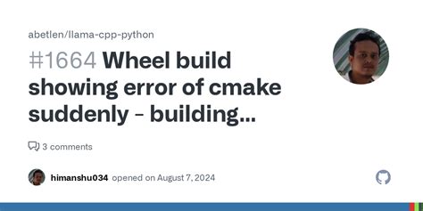 Wheel Build Showing Error Of Cmake Suddenly Building Version 0276 On Windows · Issue 1664