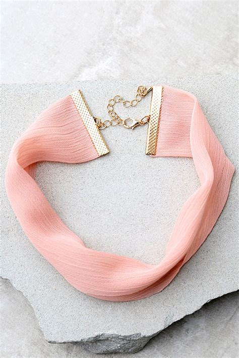 Cute Pink Choker Wide Choker Fabric Choker 1000