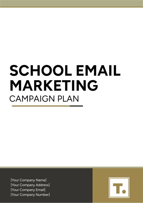 Free School Email Marketing Campaign Plan Template To Edit Online