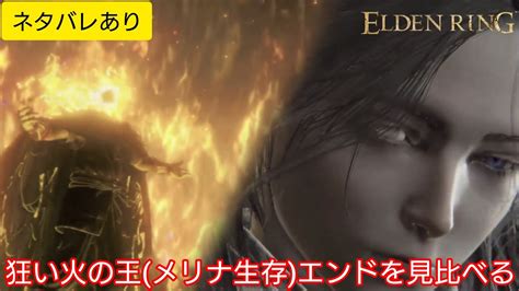 【elden Ring】狂い火の王メリナ生存エンドを見比べる【実況プレイ】 Youtube