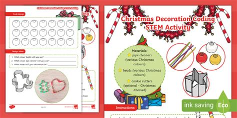 Christmas Decoration Coding Stem Activity F 2 Twinkl