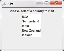 JList In Java Decodejava Com