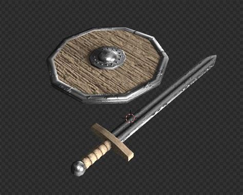 Blender 盾牌和剑3d模型素材资源免费下载 Blender3d模型库