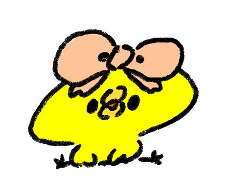 大きなリボンをつけたひよこ ゆるくてかわいい無料イラスト素材屋ぴよたそ