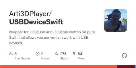 GitHub Arti DPlayer USBDeviceSwift Wrapper For IOKit Usb And IOKit Hid Written On Pure Swift