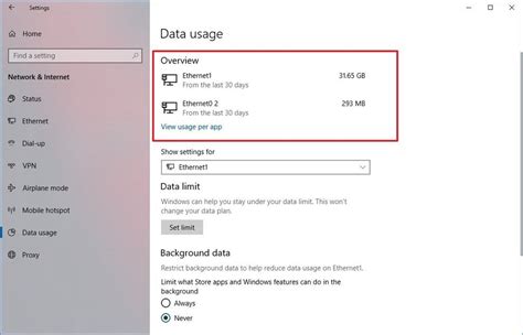How To Monitor And Control Data Usage On Windows 10 April 2018 Update