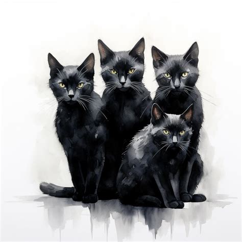 Premium Ai Image Cute Cats Group