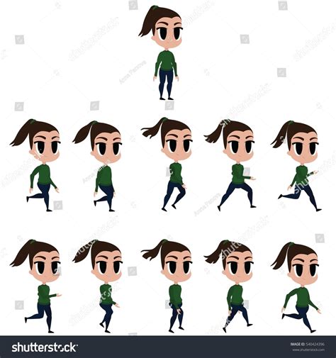 Chibi Girl Character Sprites Gamesanimation Girl Stock Vector Royalty