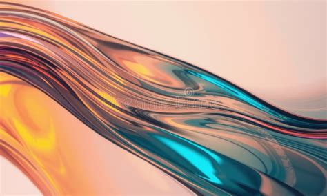 Colorful Abstract Glass Waves With Vibrant Hues Of Orange And Blue