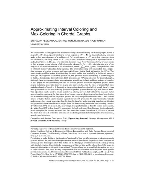 pdf approximating interval coloring and max coloring in chordal