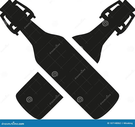 Crossed Beer Bottles Stock Vector Illustration Of Icon 107148062