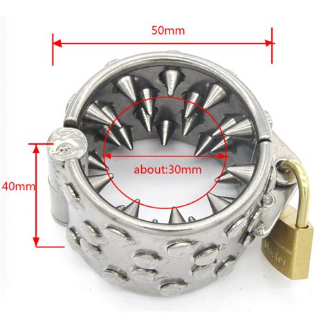 Metal Cbt Spike Ball Stretcher Chastity Device Enhancer Scrotum Ring