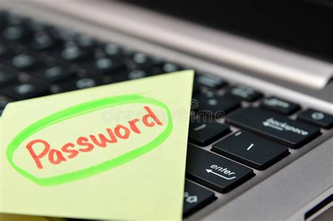 Password Written On Yellow Note Stock Image Image Of System Internet 88417611