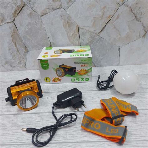 Jual Senter Kepala Sunpro Led Cahaya Kuning Dan Putih Sunpro SL 8812 Di