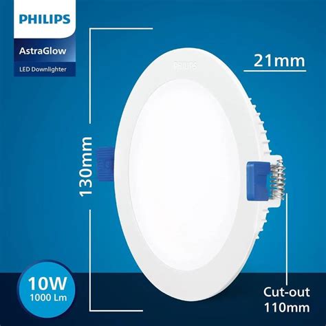 Philips 10 Watt Round Led Downlighter Astra Glow Recessed Led