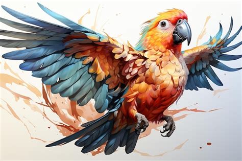 Premium AI Image Realistic Watercolor Parrot Icon