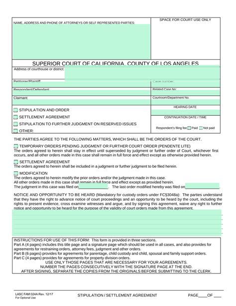 Stipulation Settlement Agreement