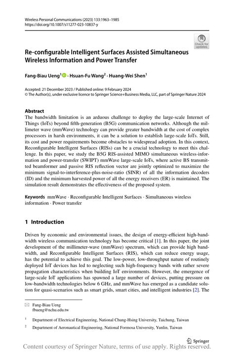 Re Configurable Intelligent Surfaces Assisted Simultaneous Wireless Information And Power Transfer
