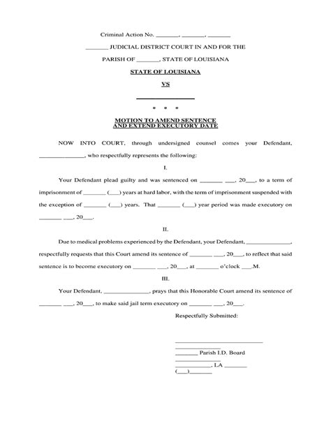 MOTION To AMEND SENTENCE Form Fill Out And Sign Printable PDF Template AirSlate SignNow