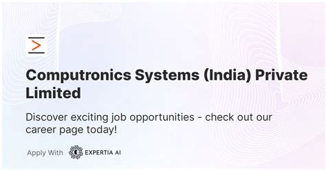 Computronics Systems India Private Limited Career Page Jobs
