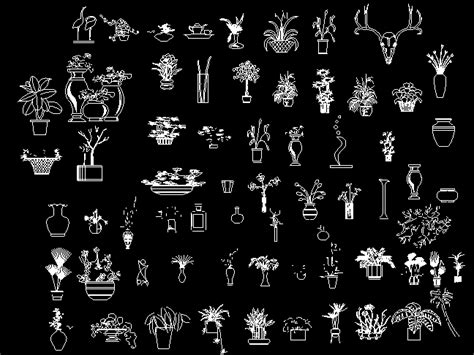 建筑cad常用园林景观模块花卉绿植 我拉网