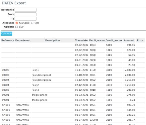 Add Department To Export Export Datev File Feature · Issue 307 · Ledger123runmyaccounts