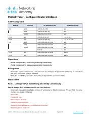 Configuring Router Interfaces For IPv4 And IPv6 Connectivity Course Hero