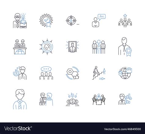 Sales Planning Line Icons Collection Forecasting Vector Image