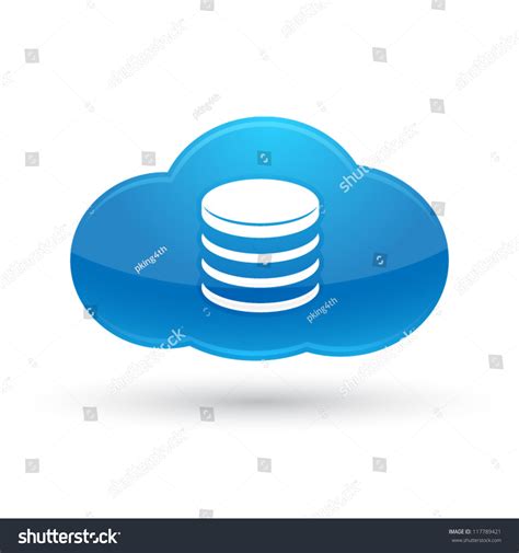 Cloud Database Icon Cloud Computing Concept Stock Vector Illustration 117789421 Shutterstock