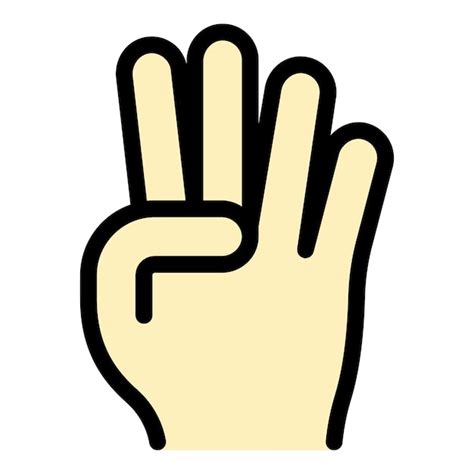 Premium Vector Hand Gesture Four Fingers Icon Outline Hand Gesture