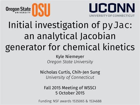 Initial Investigation Of Pyjac An Analytical Jacobian Generator For Chemical Kinetics Pdf