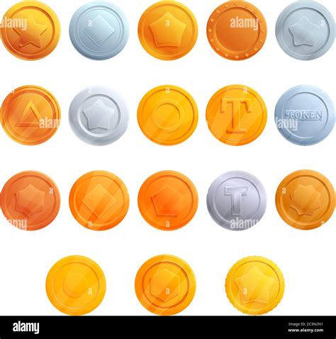 Tokens icons set. Cartoon set of tokens vector icons for web design Stock Vector Image & Art - Alamy