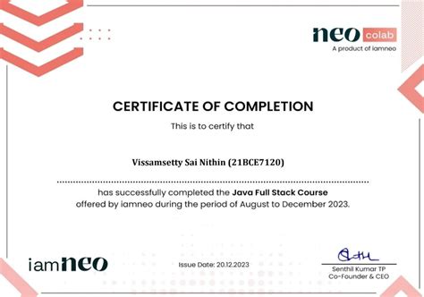 Nithin Vissamsetty On Linkedin Connections Java Fullstack Iamneo