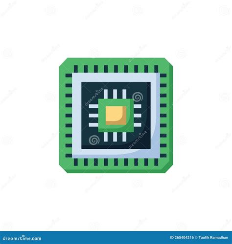 Processor Vector Icon Computer Component Icon Flat Style Perfect Use