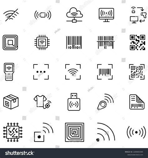 Rfid Qr Code Barcode Line Icon Stock Vector Royalty Free 2200691945
